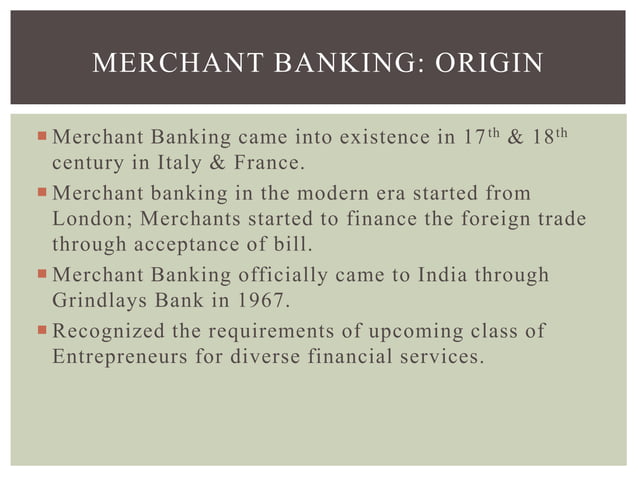 Merchant banking | PPT