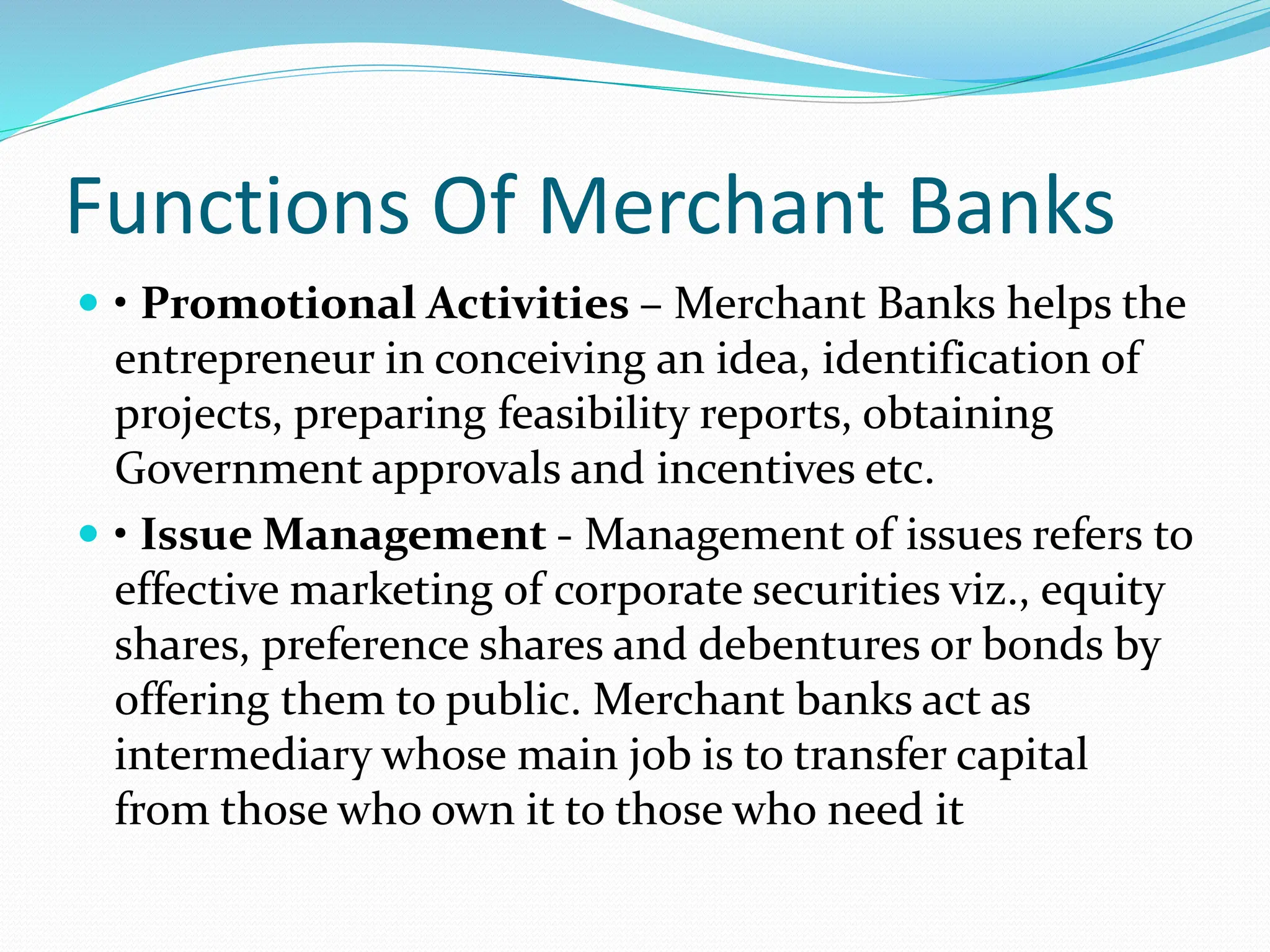 Merchant Banking Functions and Guidelines | PPT