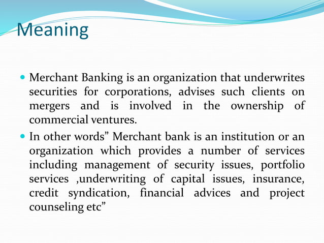 Merchant Banking Functions and Guidelines | PPT