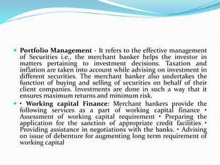 Merchant Banking Functions and Guidelines | PPT