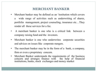 Merchant Banking [2020] | PPTX | Business Banking & Finance | Business
