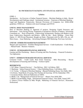 Merchant banking and financial services | PDF
