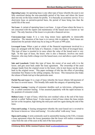 Merchant banking and financial services unit 4 notes for mba | DOC