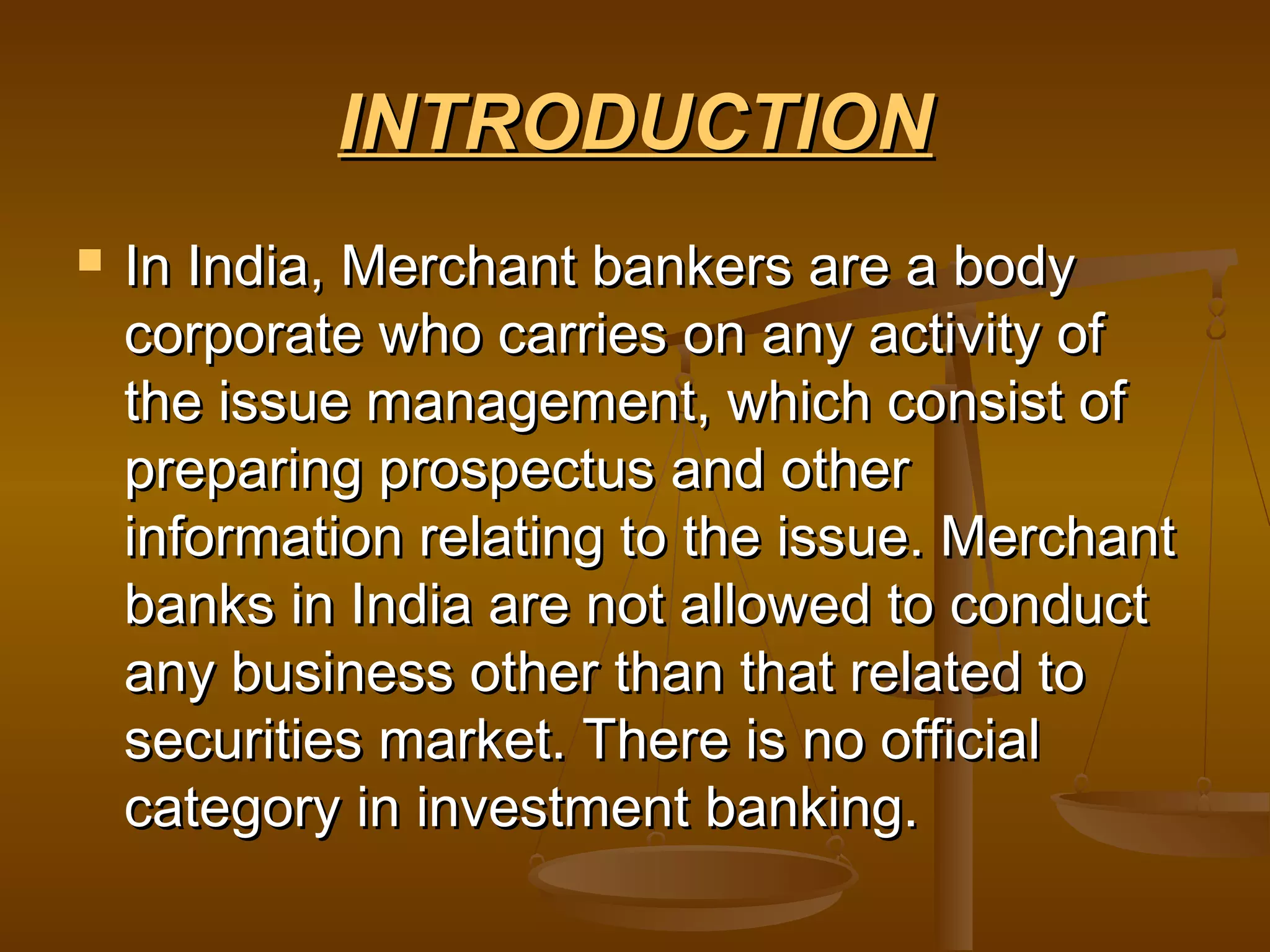 Merchant banking in india | PPT