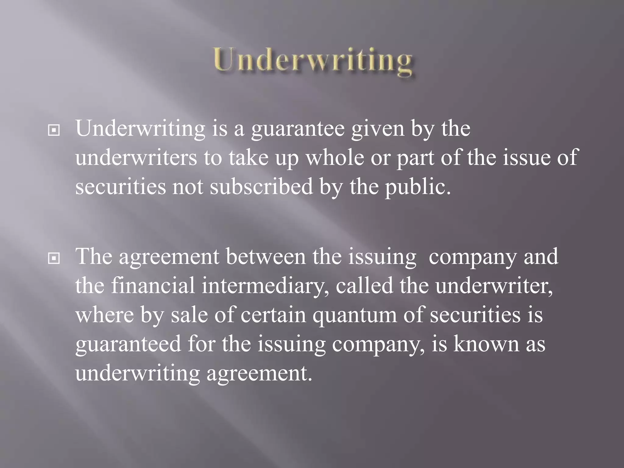 Merchant bank underwriting | PPTX