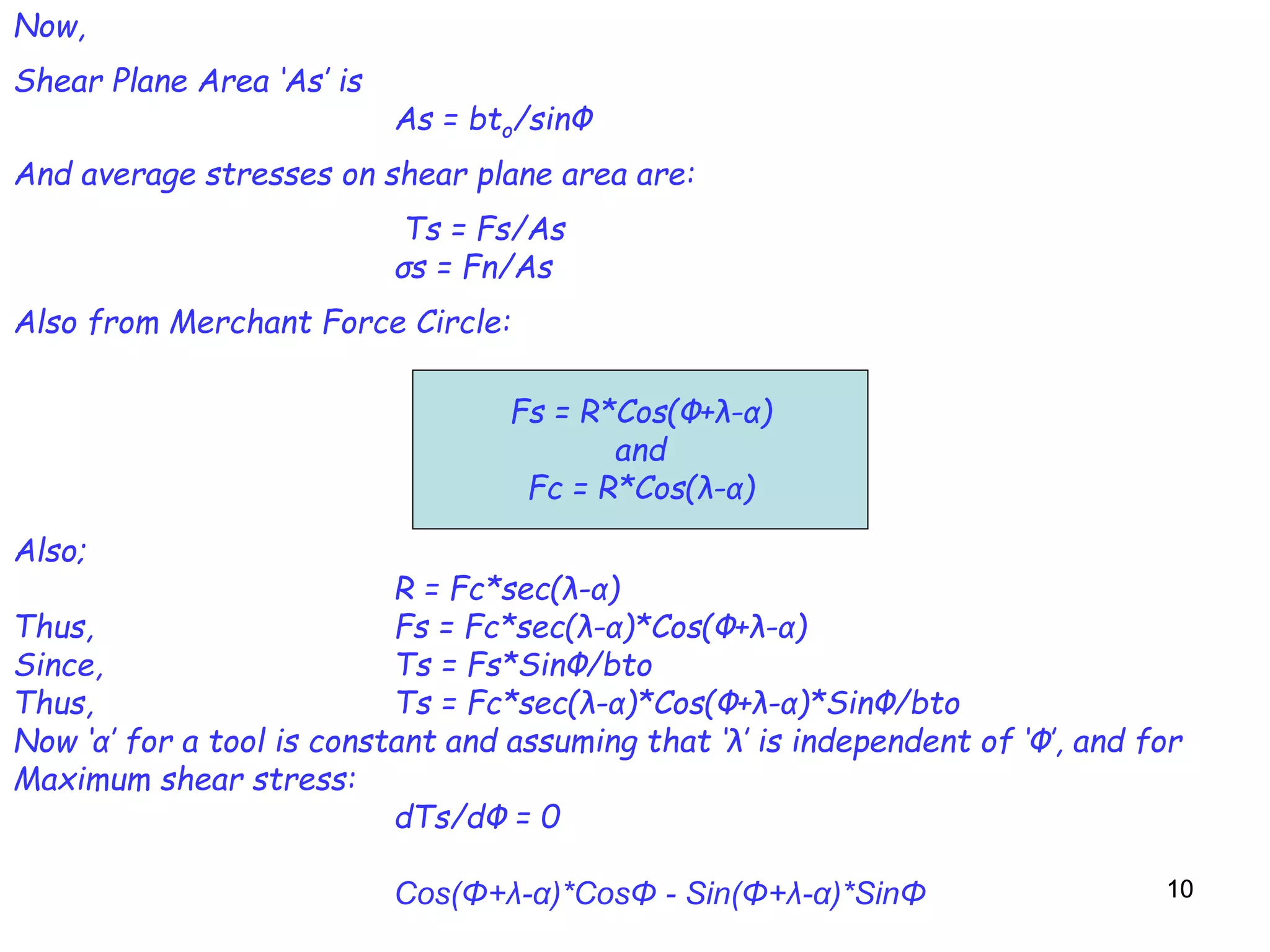 Merchant circle cutting force anlysis | PPTX