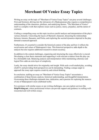 Merchant Of Venice Essay Topics.pdf