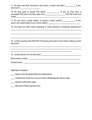 Merchant profile questionnaire | DOC