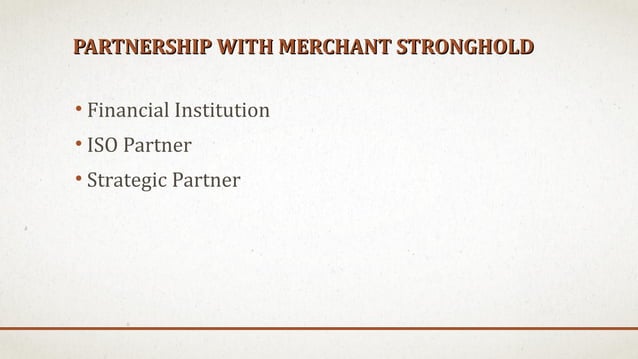 Partnership With Merchant Services | PPT