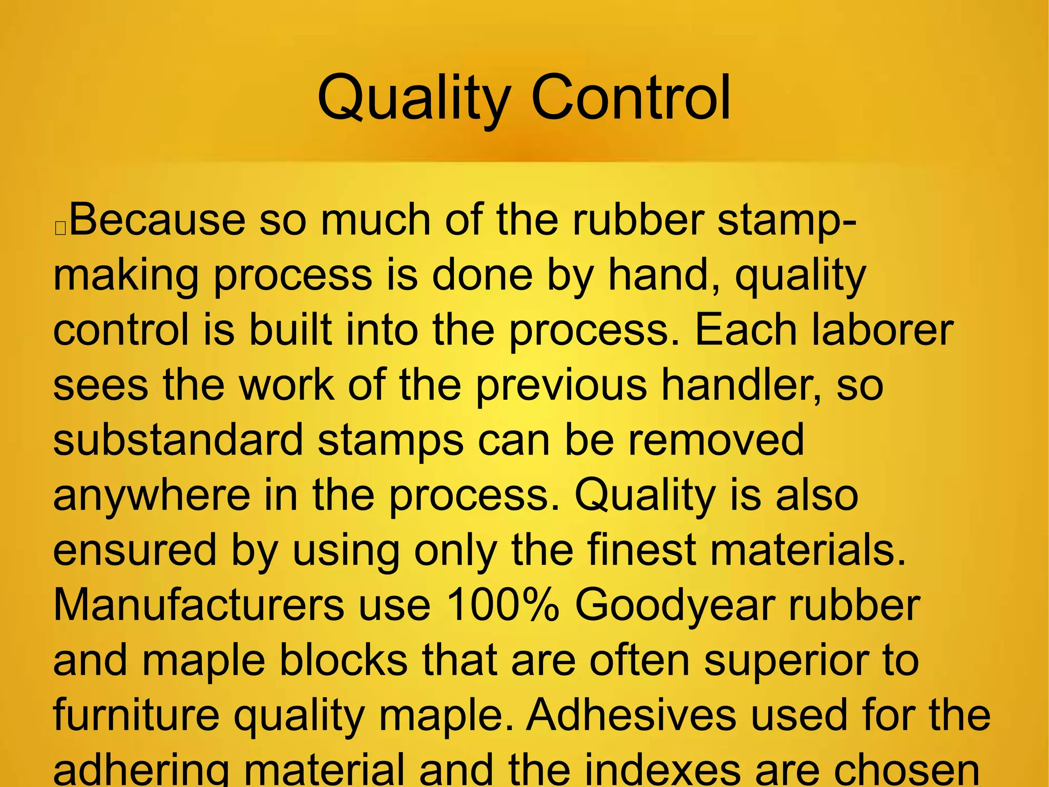 Merchem MD Manufacturing of Rubber Stamp | PPTX