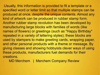 Merchem MD Manufacturing of Rubber Stamp | PPTX
