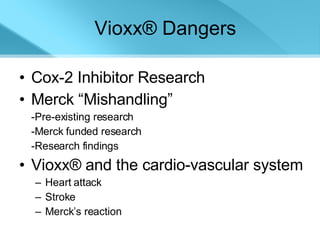Merck - Vioxx Controversy | PPT
