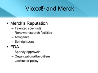Merck - Vioxx Controversy | PPT
