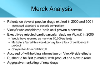 Merck - Vioxx Controversy | PPT
