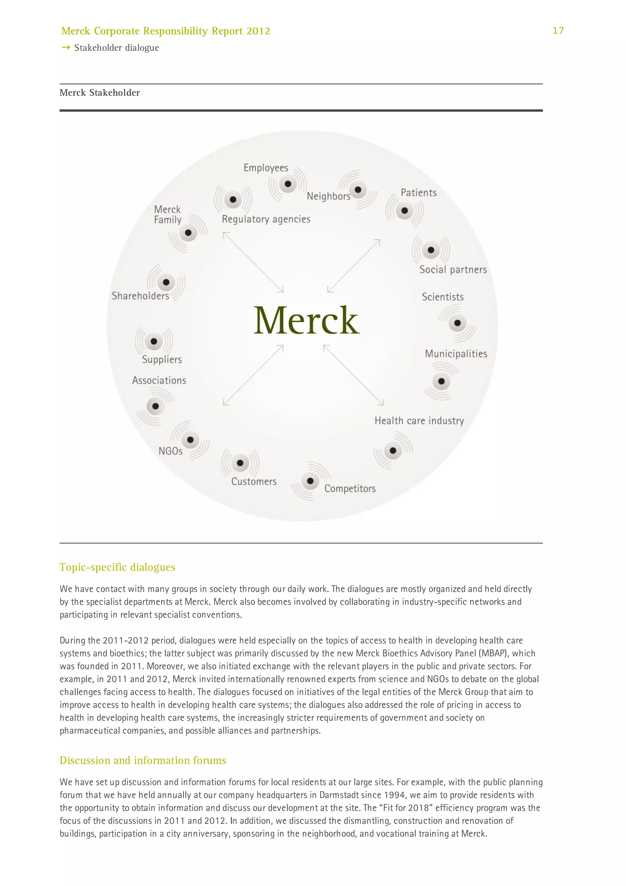 Merck corporate social responsibility - Merck CSR report 2012 | PDF