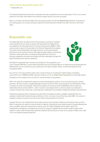 Merck corporate social responsibility - Merck CSR report 2012 | PDF