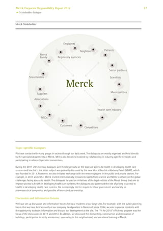 Merck corporate social responsibility - Merck CSR report 2012 | PDF