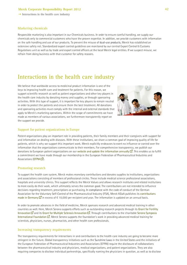 Merck corporate social responsibility - Merck CSR report 2012 | PDF