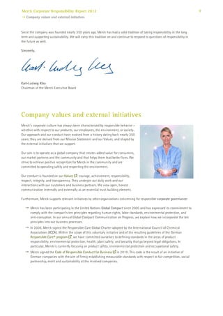 Merck corporate social responsibility - Merck CSR report 2012 | PDF