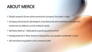 Merck: Global Health and Access to Medicines | PPT