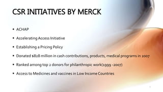 Merck: Global Health and Access to Medicines | PPT