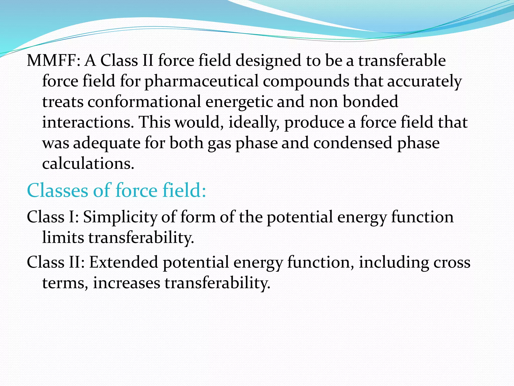 Merck Molecular Force Field Ppt Pptx Chemistry Science