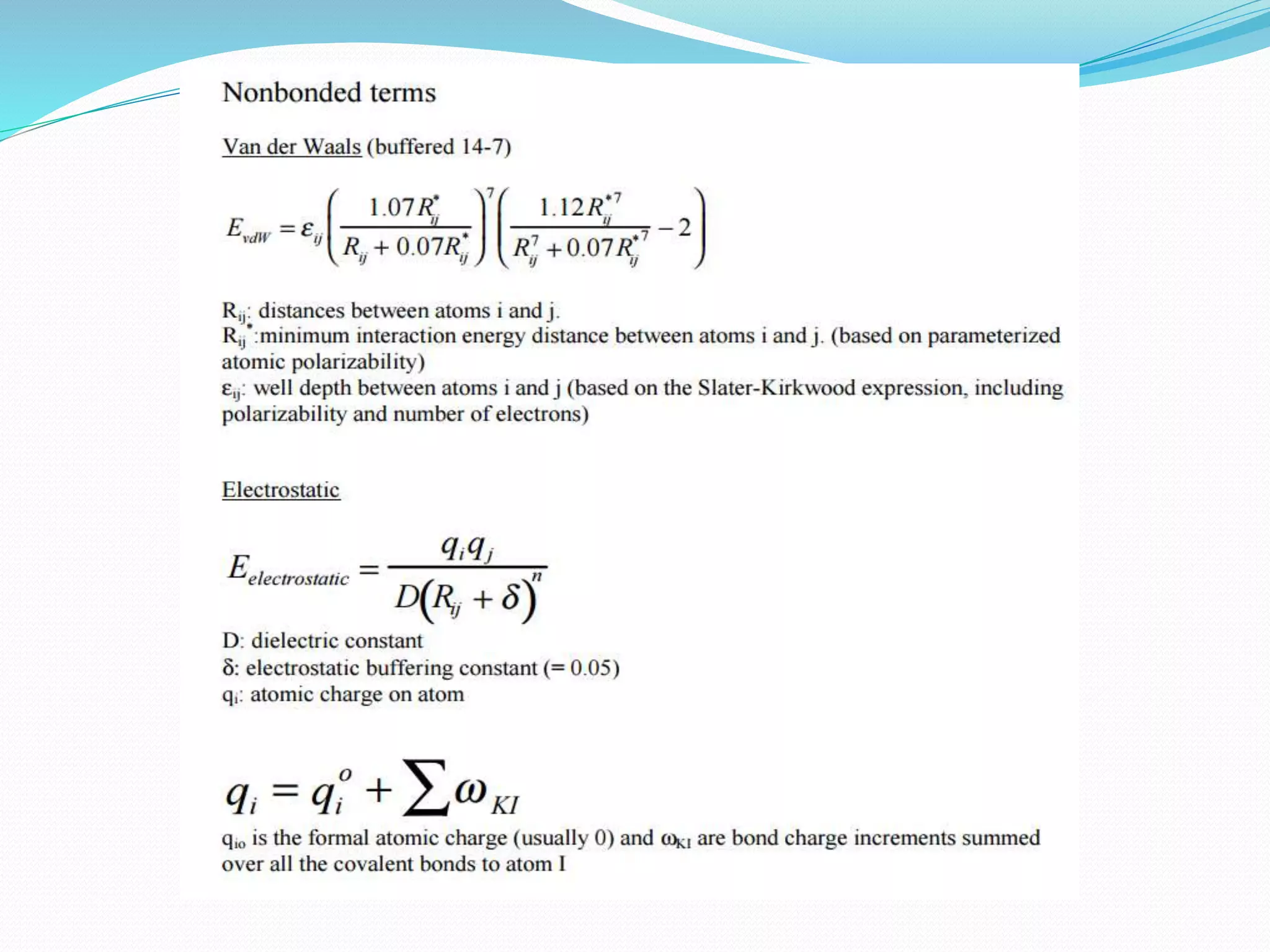 Merck molecular force field ppt | PPTX | Chemistry | Science