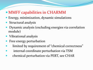 Merck molecular force field ppt | PPTX | Chemistry | Science