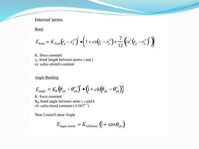 Merck molecular force field ppt | PPTX | Chemistry | Science