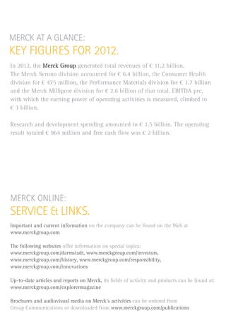 Merck facts and figures - Merck company profile 2012 | PDF ...