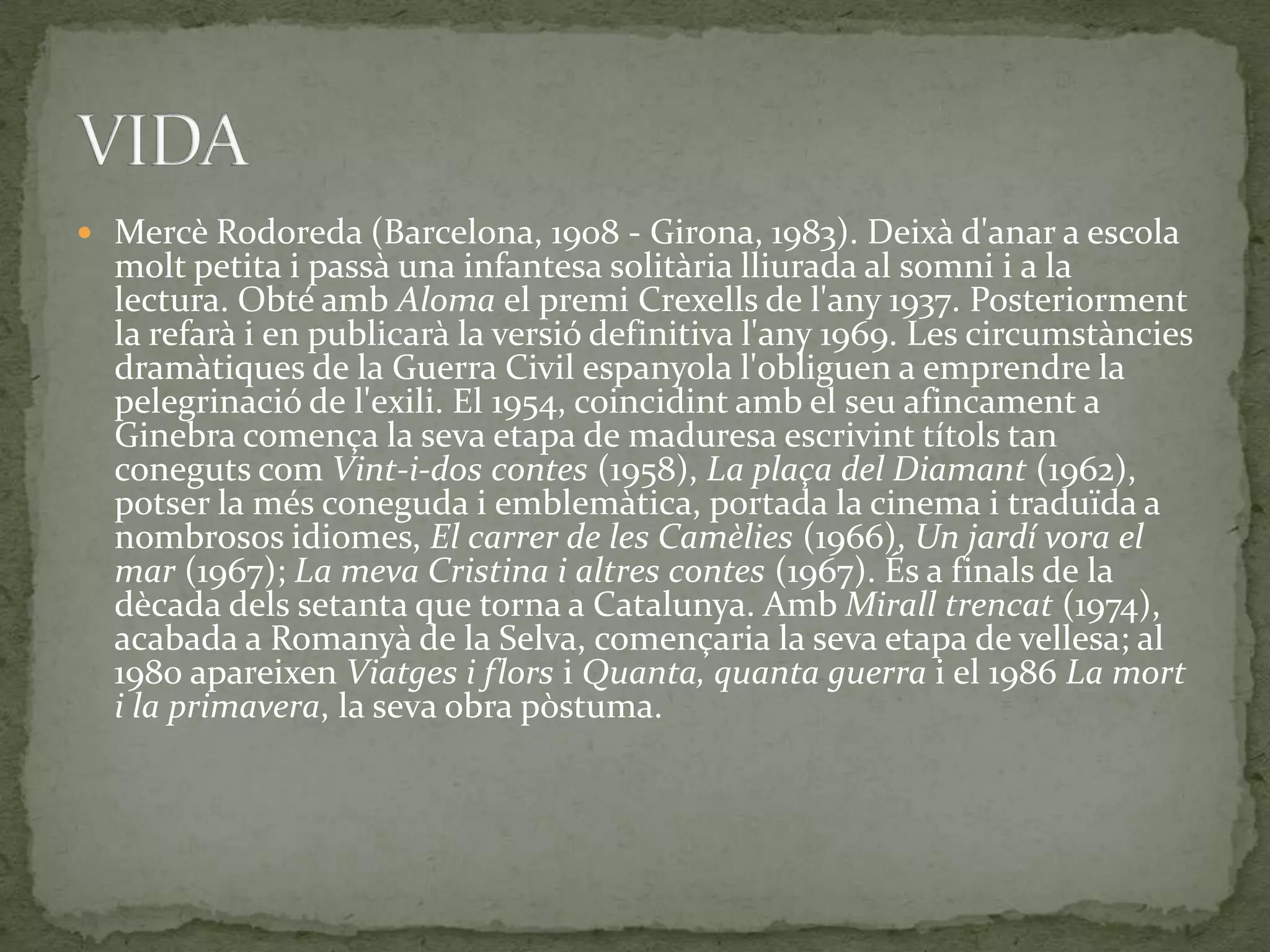 Mercè rodoreda | PPTX