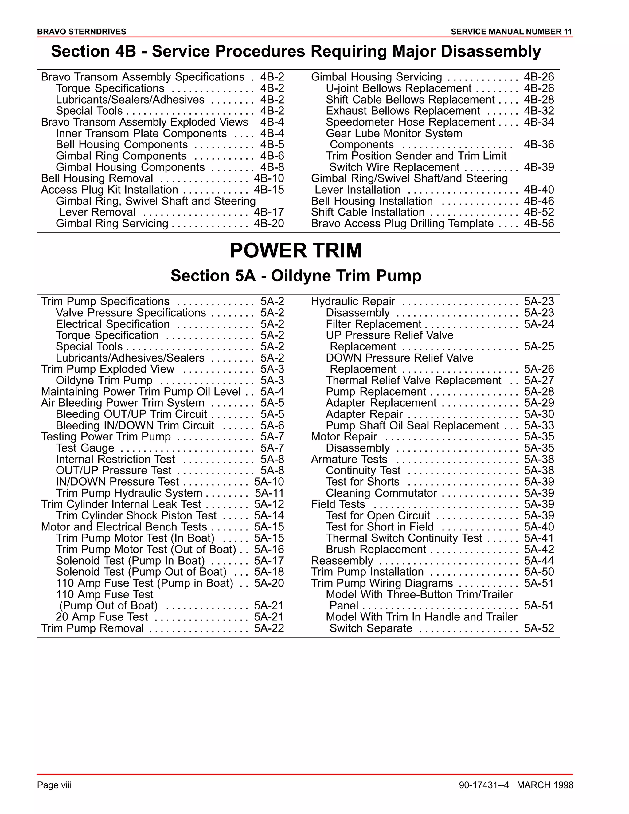 Mercruiser #11 bravo three sterndrive unit service repair manual ...