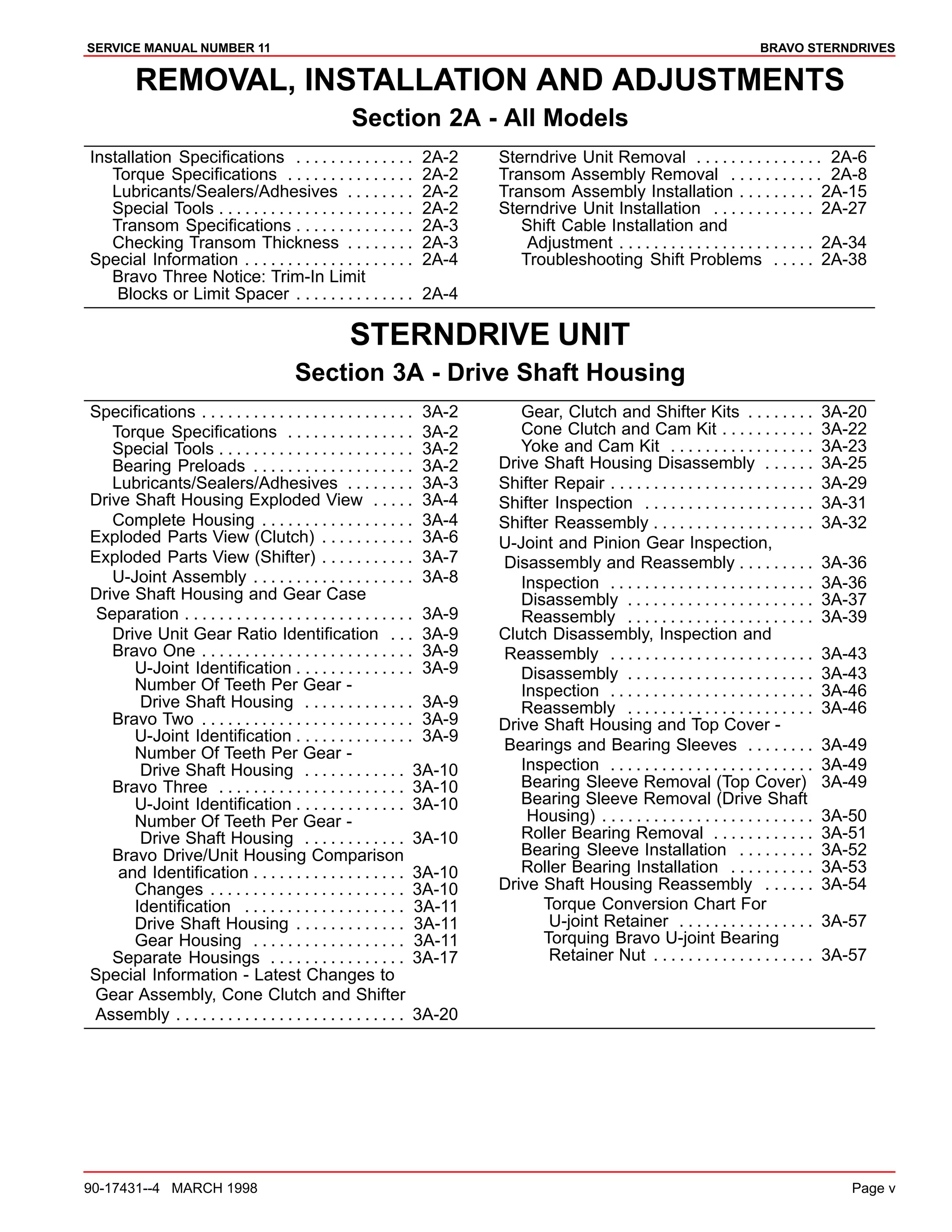 Mercruiser #11 bravo three sterndrive unit service repair manual ...