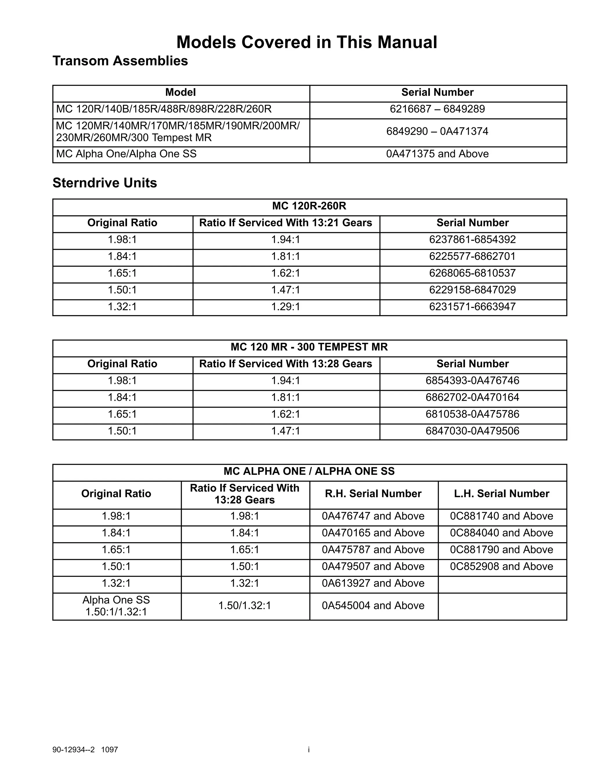 Mercruiser sterndrive mc alpha one alpha one ss service repair manual ...