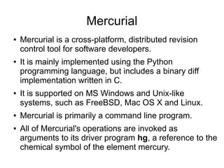 Mercurial setup | PPT