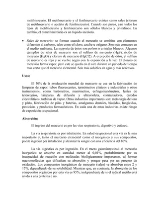 Mercurio como riesgo laboral | PDF