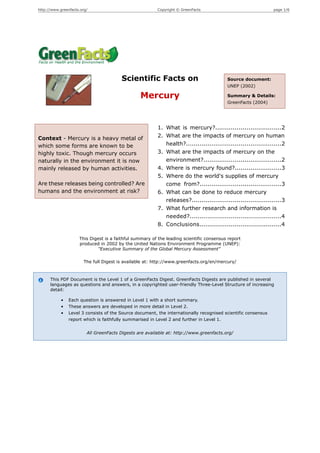 Scientific Facts on Mercury | PDF