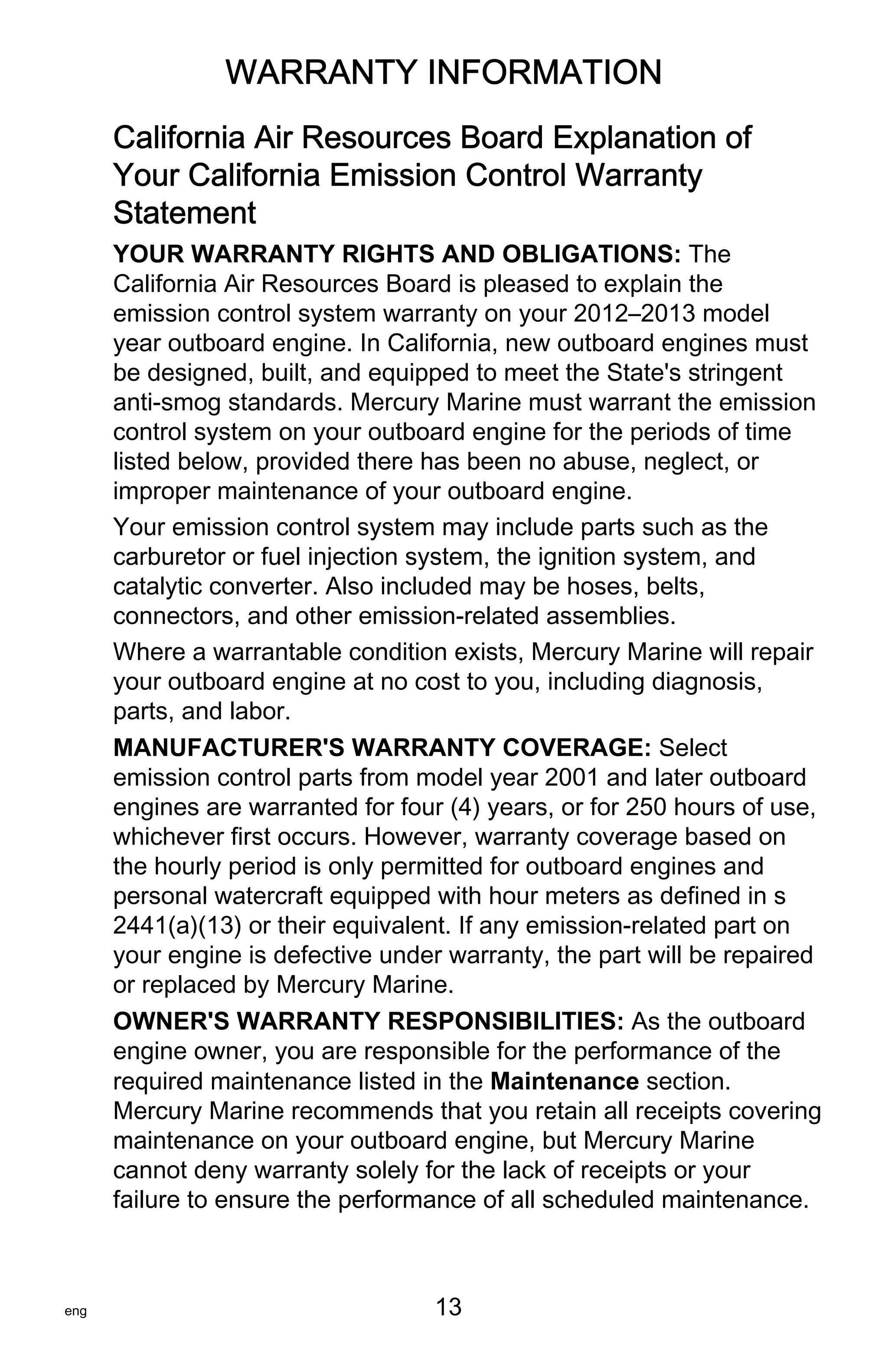 Mercury 250 Optimax Manual | PDF | Chemistry | Science