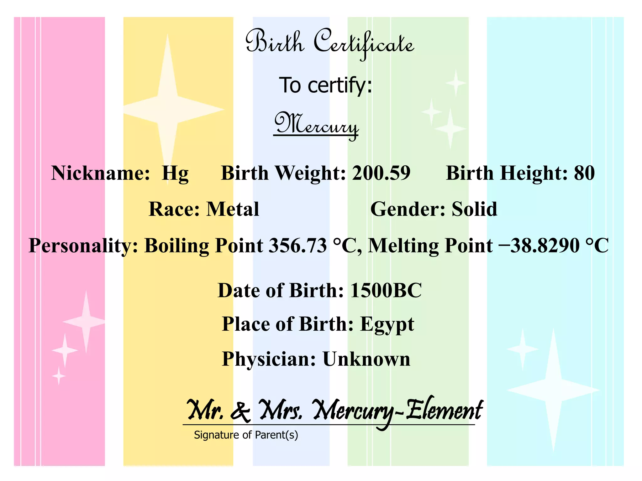 Mercury Element Baby Book by Julia J. | PPTX | Chemistry | Science