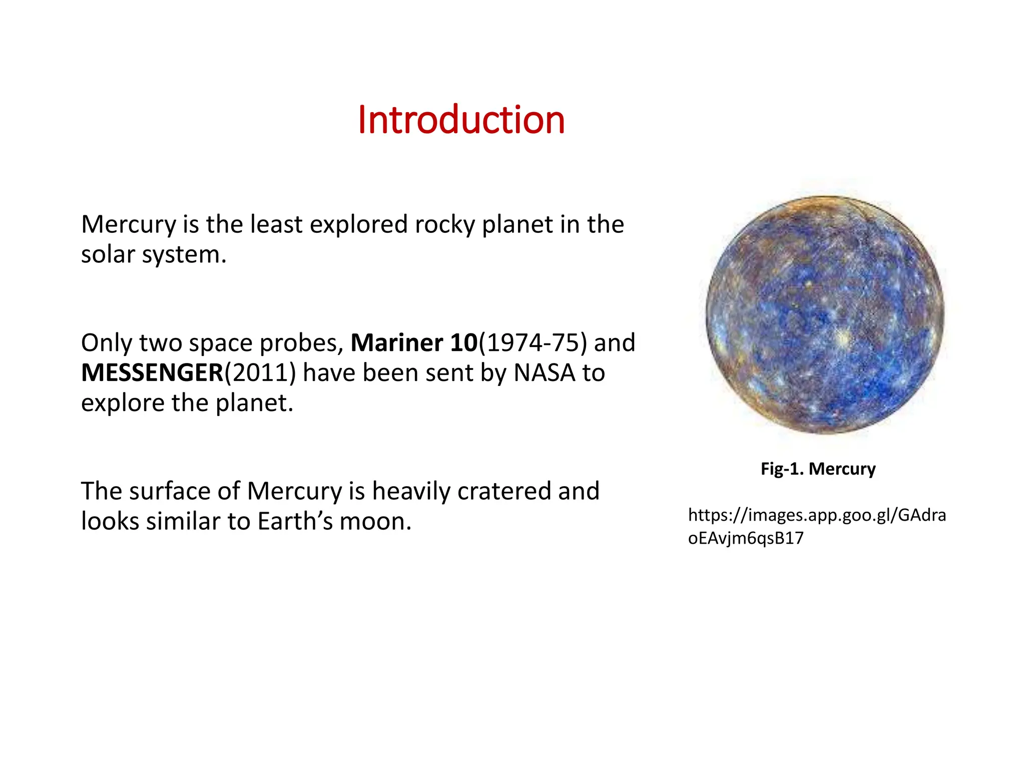 Crater Mapping and Recognition of Faults on Mercury | PPTX