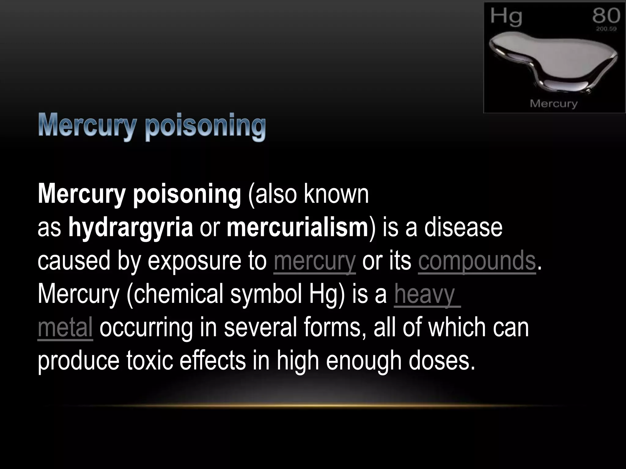 Mercury poisoning & dental amalgam | PPTX