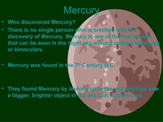 Mercury science project. Gerardo Aguirre | PPT