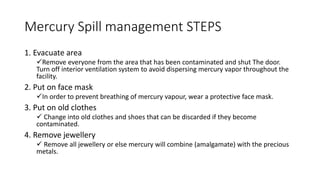 Mercury spillage in health care settings | PPTX