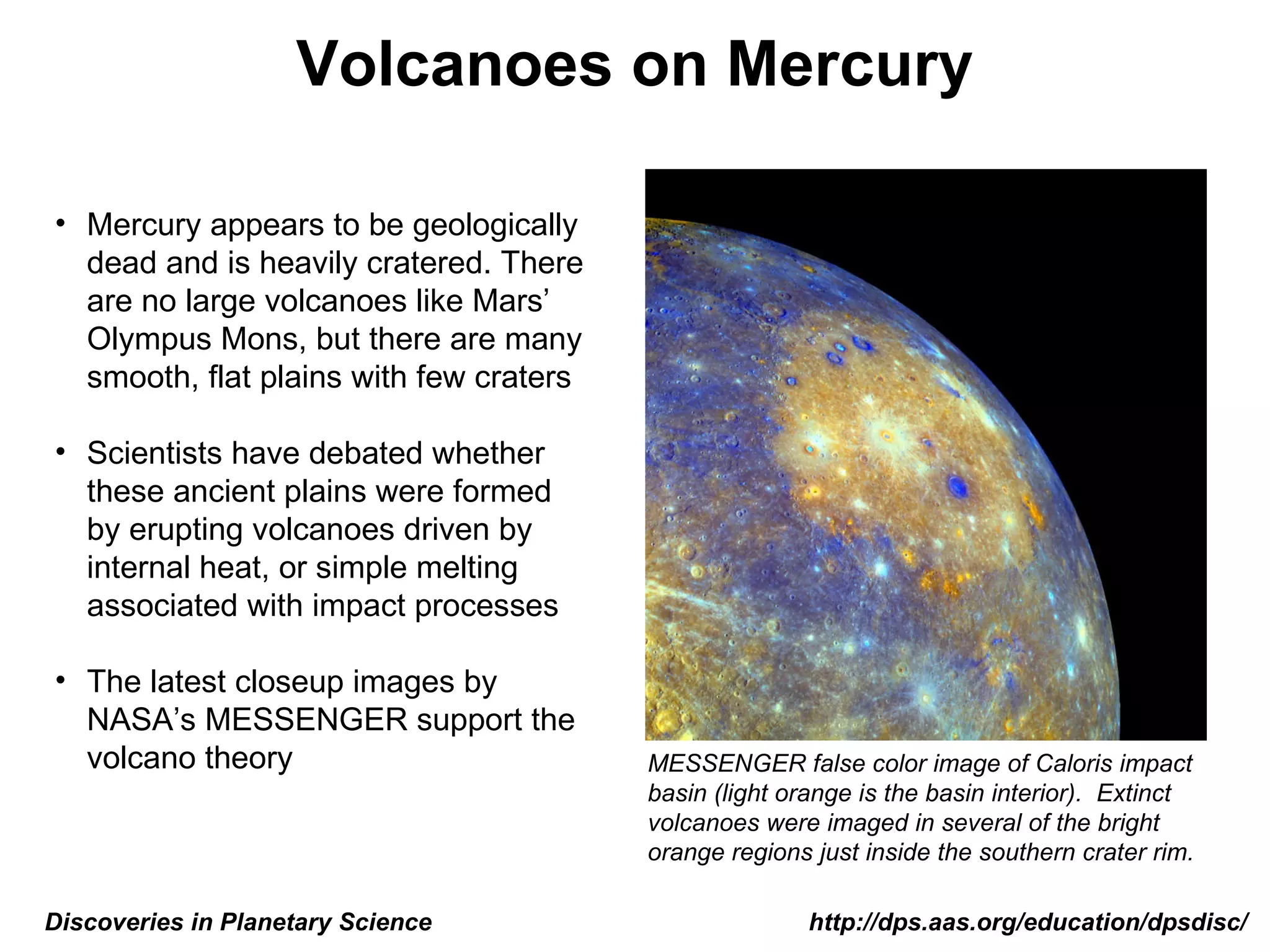 Mercury Volcanism | PPT