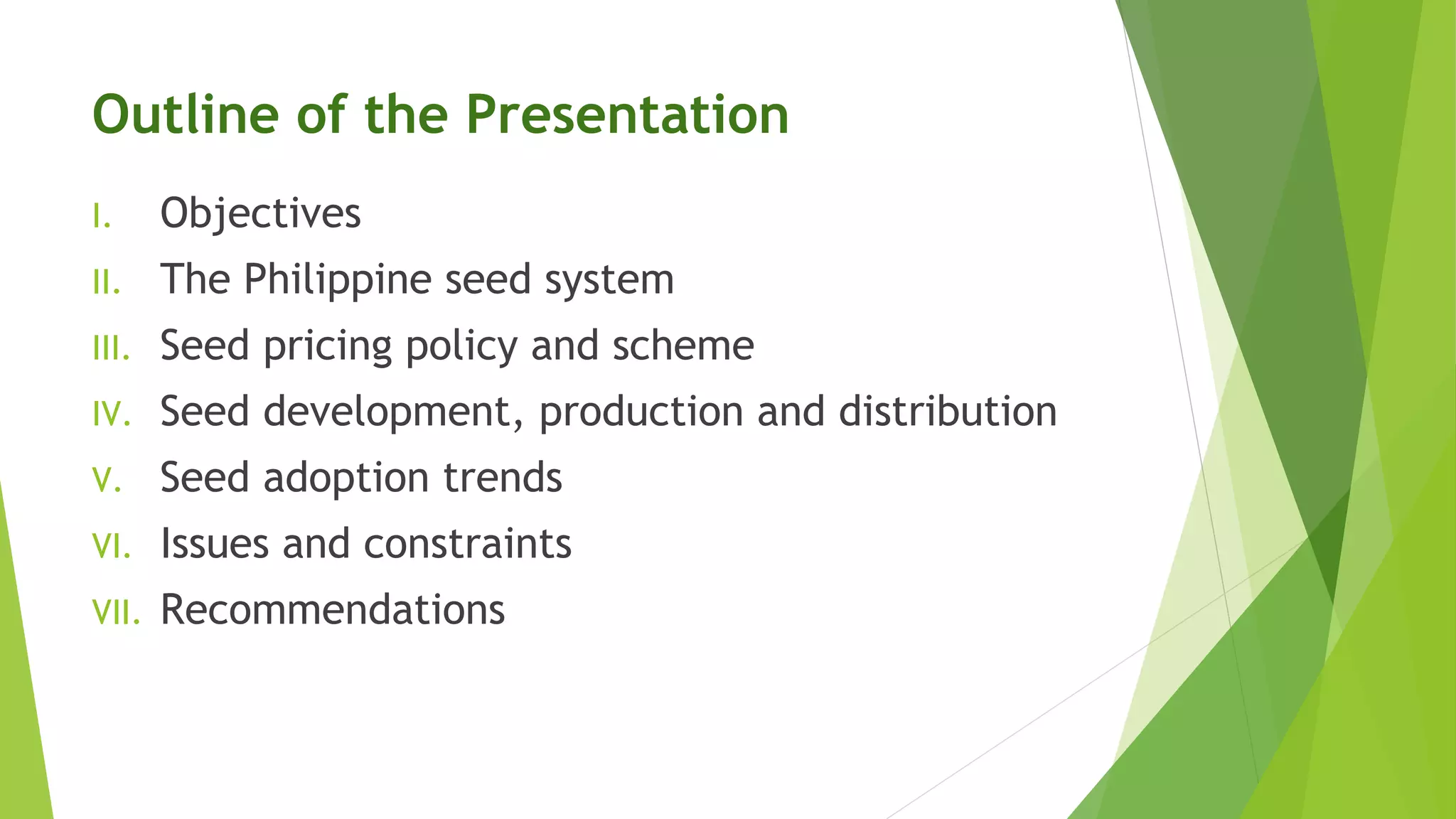 The seed sector in the Philippines - Mercy Sombilla | PPT