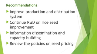 The seed sector in the Philippines - Mercy Sombilla | PPT