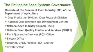 The seed sector in the Philippines - Mercy Sombilla | PPT
