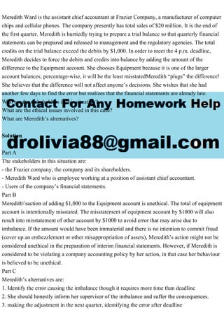 Meredith Ward is the assistant chief accountant at Frazier Company, .pdf