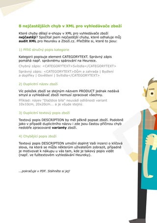 8 nejčastějších chyb v XML pro vyhledávače zboží, náhled publikace | PDF