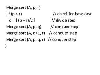 Merge sort-algorithm for computer science engineering students | PPTX